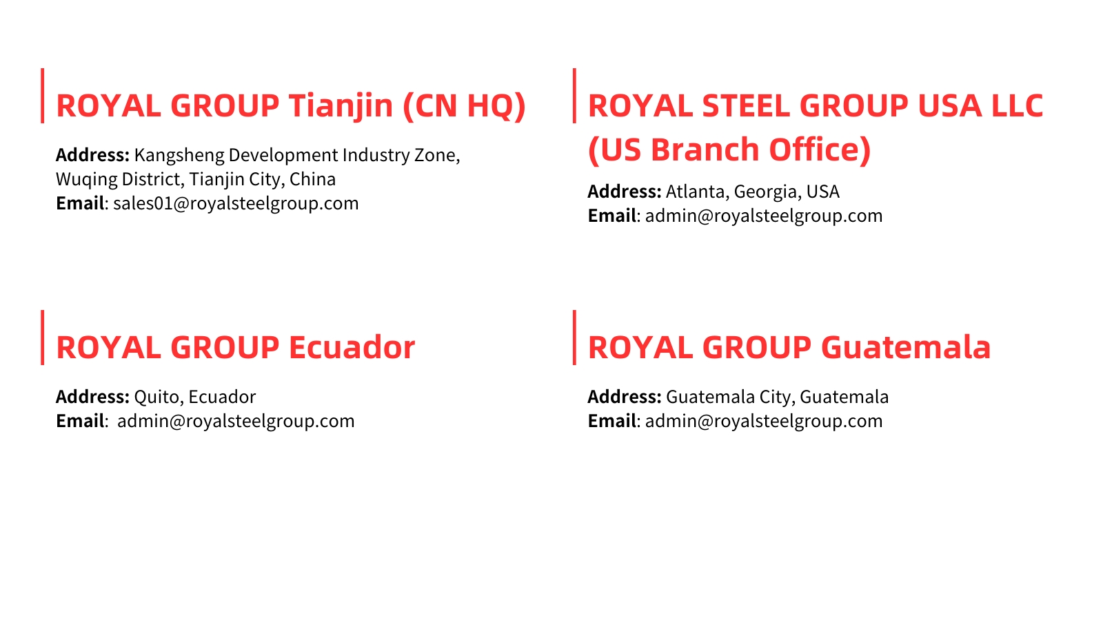 Contact Us - Royal Group