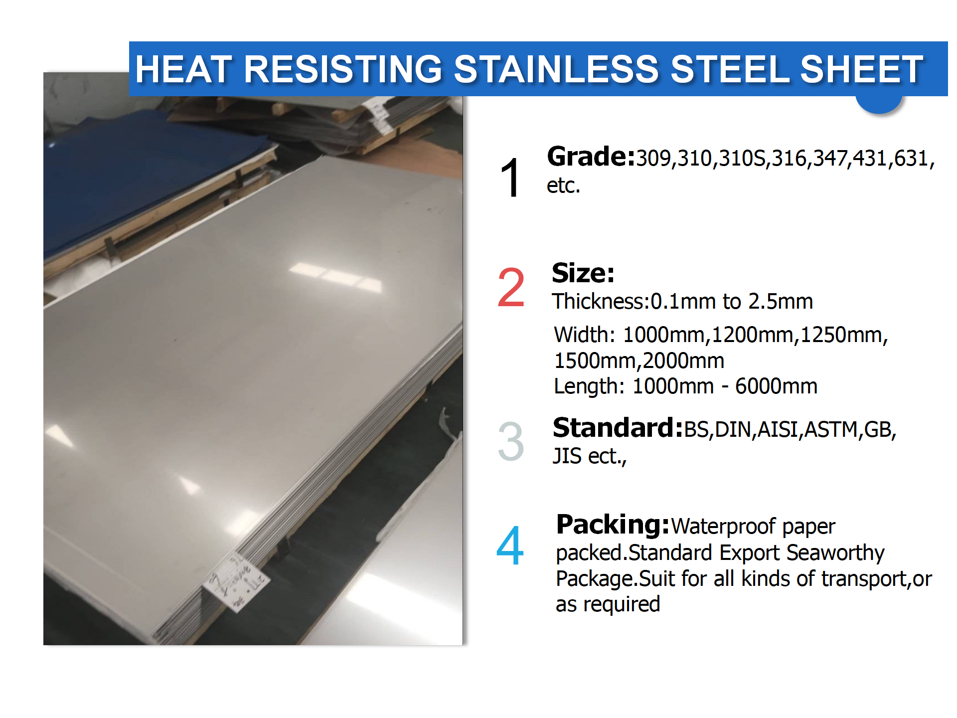 Wholesale ASTM 316 Heat Resistant Stainless Steel Sheet For Heat ...